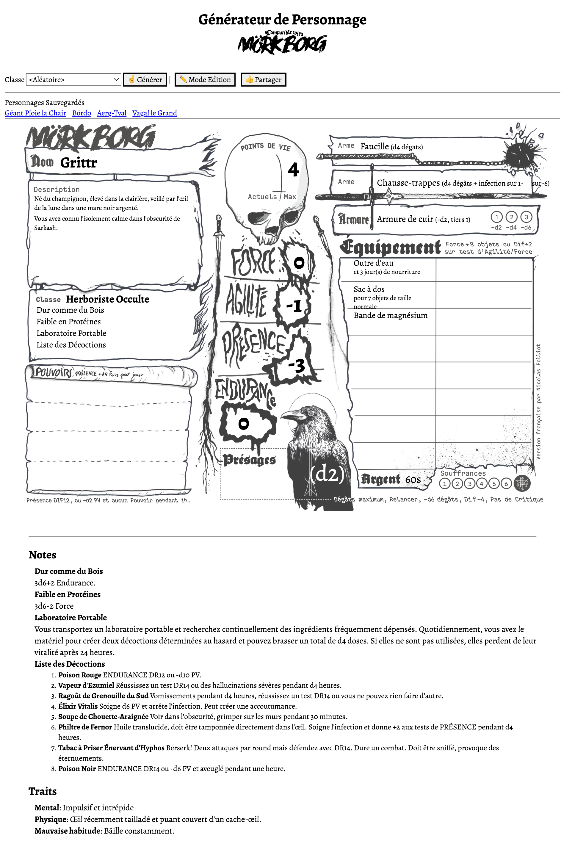 MÖRK BORG - Générateur de Personnage | mork-borg-character-generator